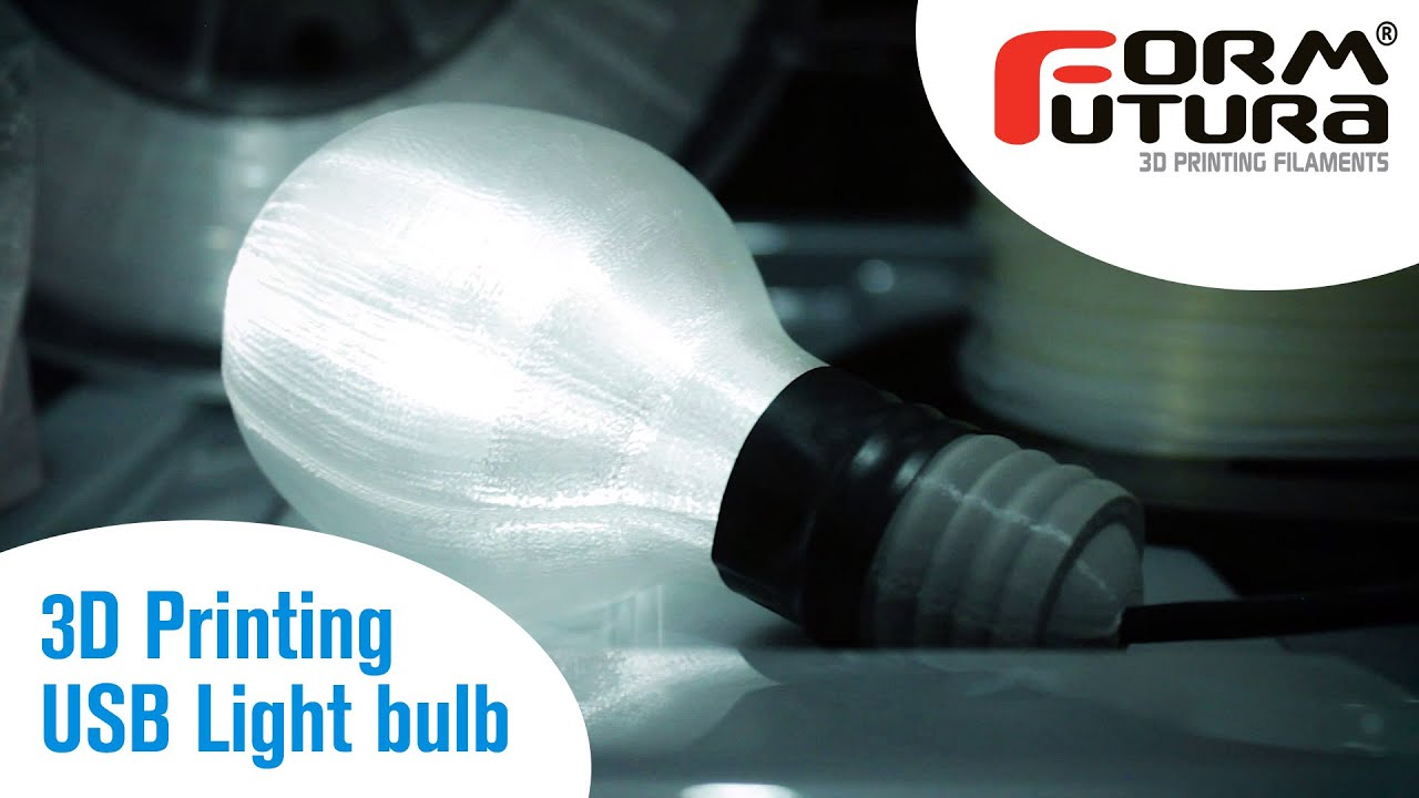 3D Printing: USB Light bulb with FormFutura HDglass - YouTube