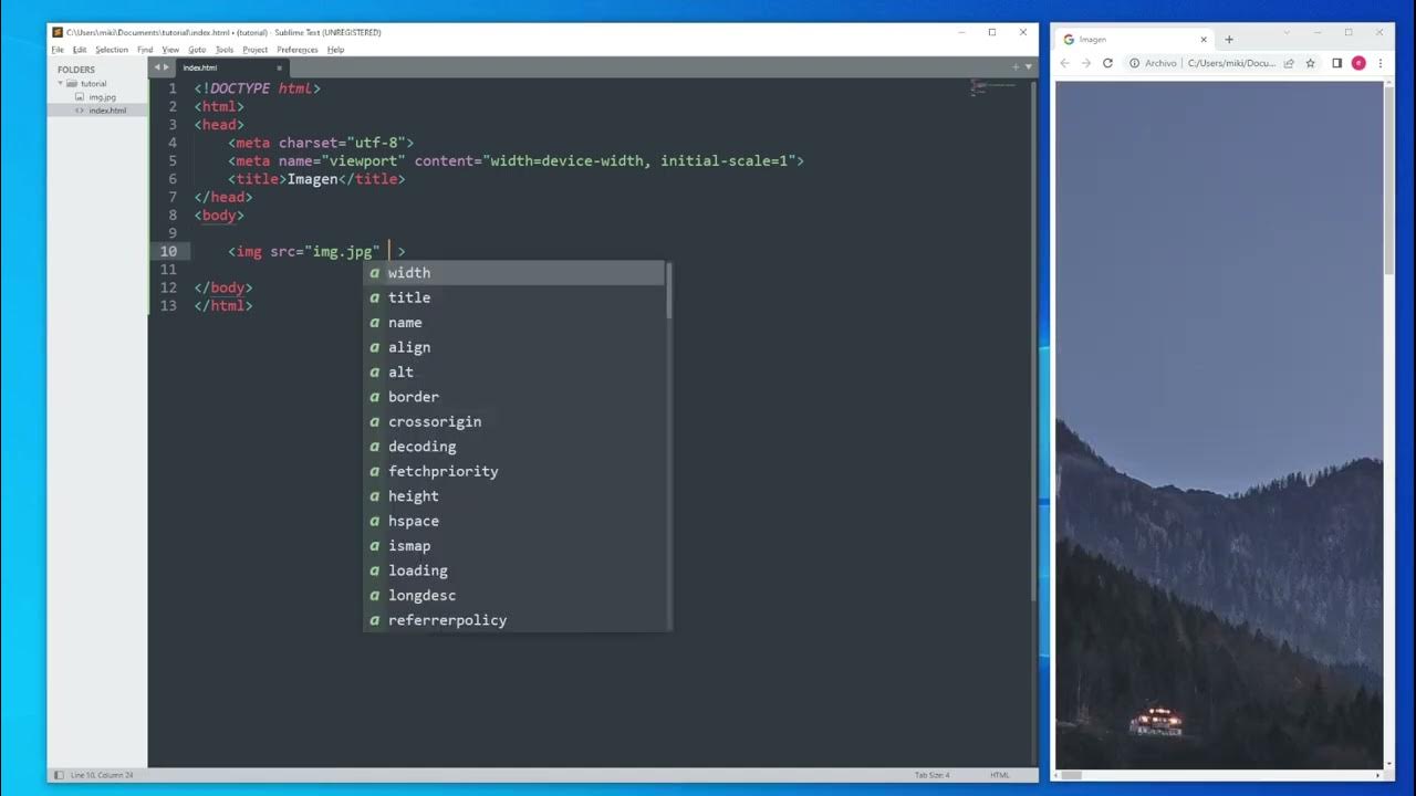 como PONER una IMAGEN en tu PAGINA WEB con SUBLIME TEXT y html (2023) 🚀 - YouTube