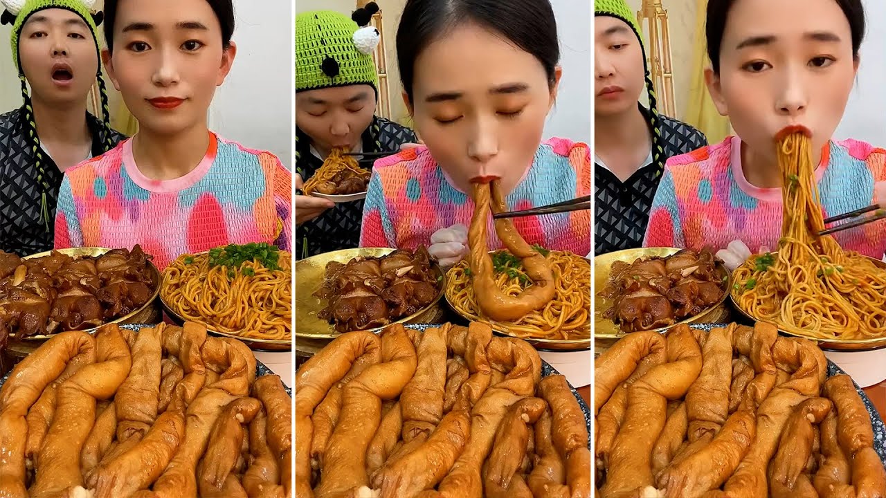 mukbang: Intestine, belly fat, fried noodles meal ! So delicious 내장, 뱃살 ...