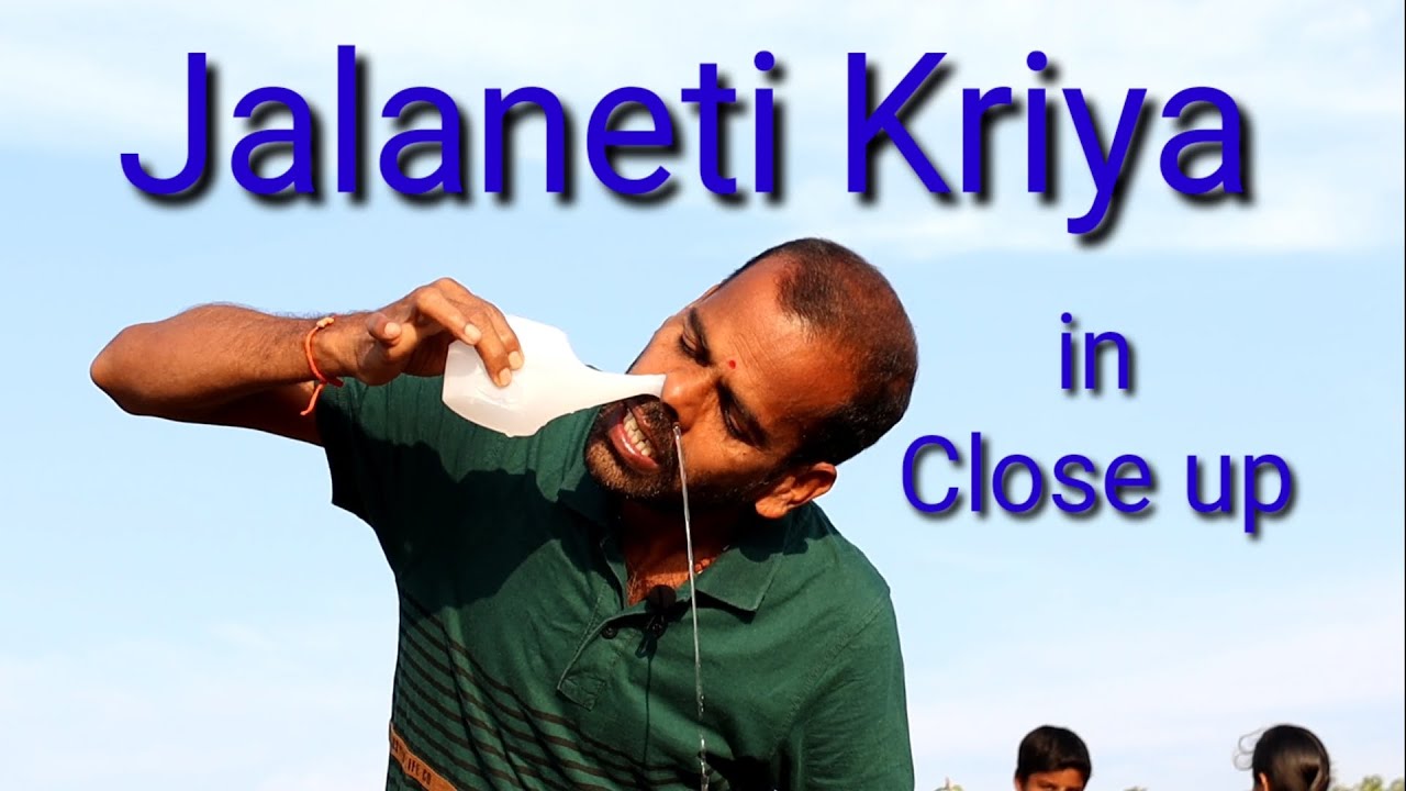 Jalaneti Kriya in close up |Jala Neti | Nasal Cleansing Yoga | Swami ...