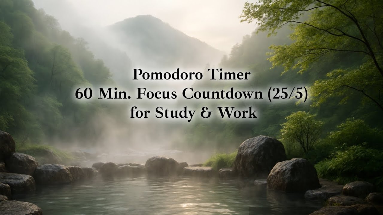 Pomodoro Timer – Japanese Onsen Real Style | 60 Min. Focus for Study ...