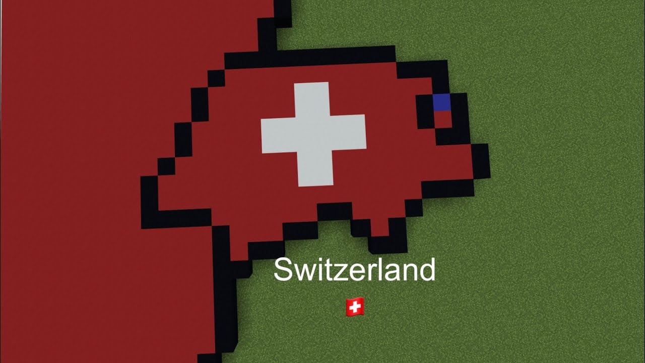 How To Build The World Flag Map In Minecraft Part 4: Switzerland ...