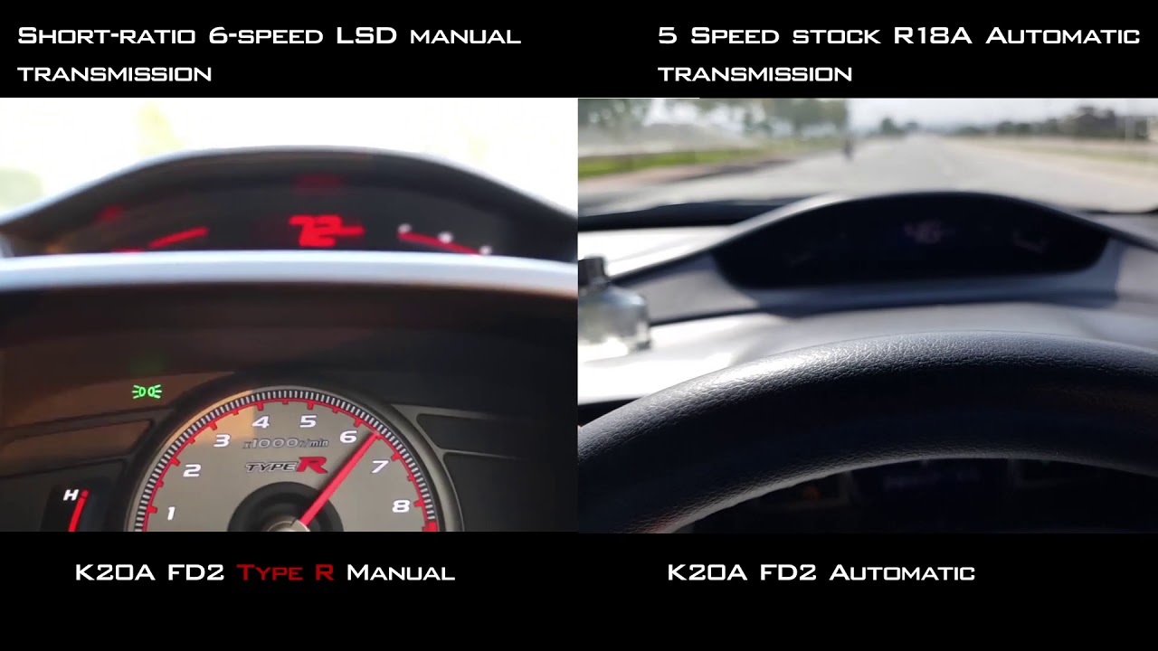 K20A Automatic vs FD2 Type R - Friendly compare - YouTube