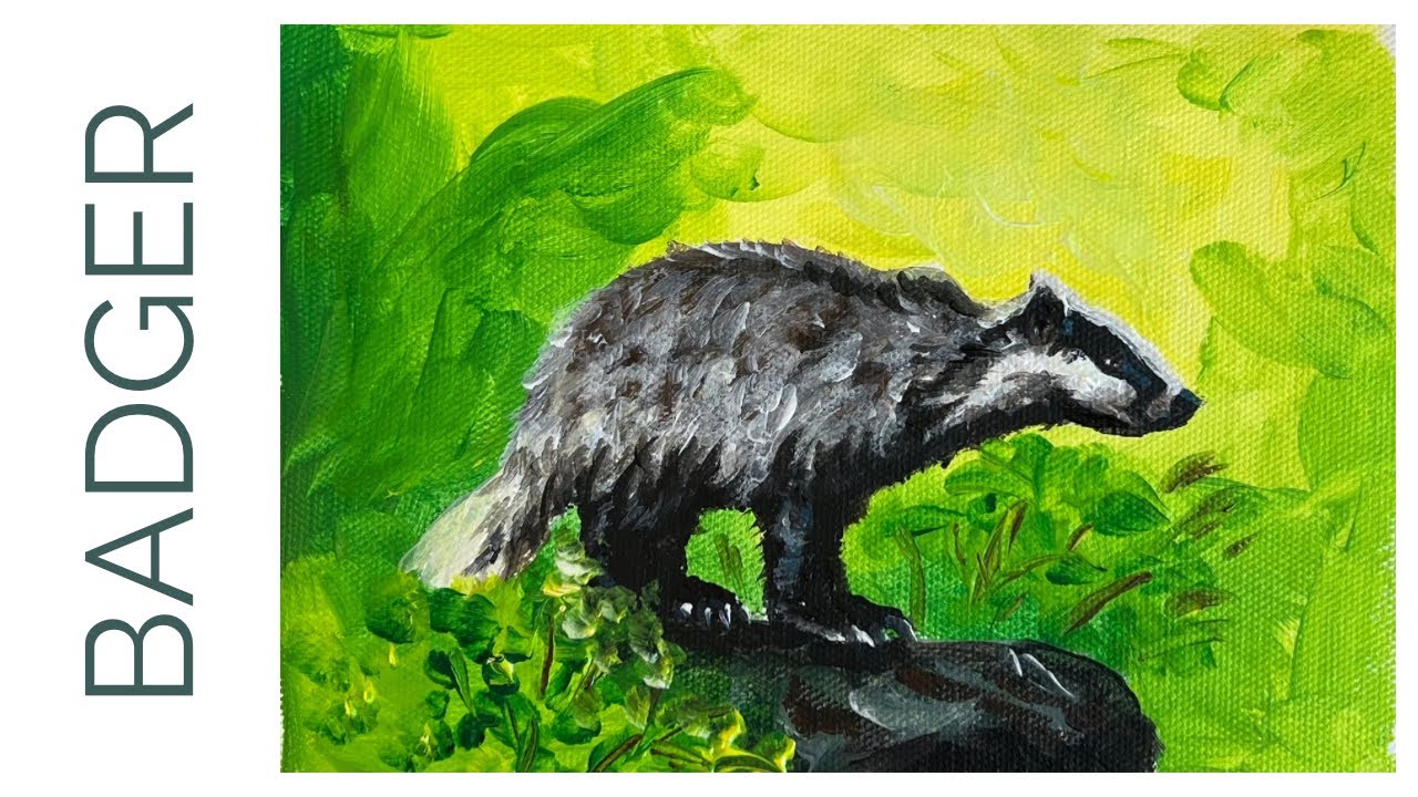 How to paint a badger in real time NARRATED - YouTube