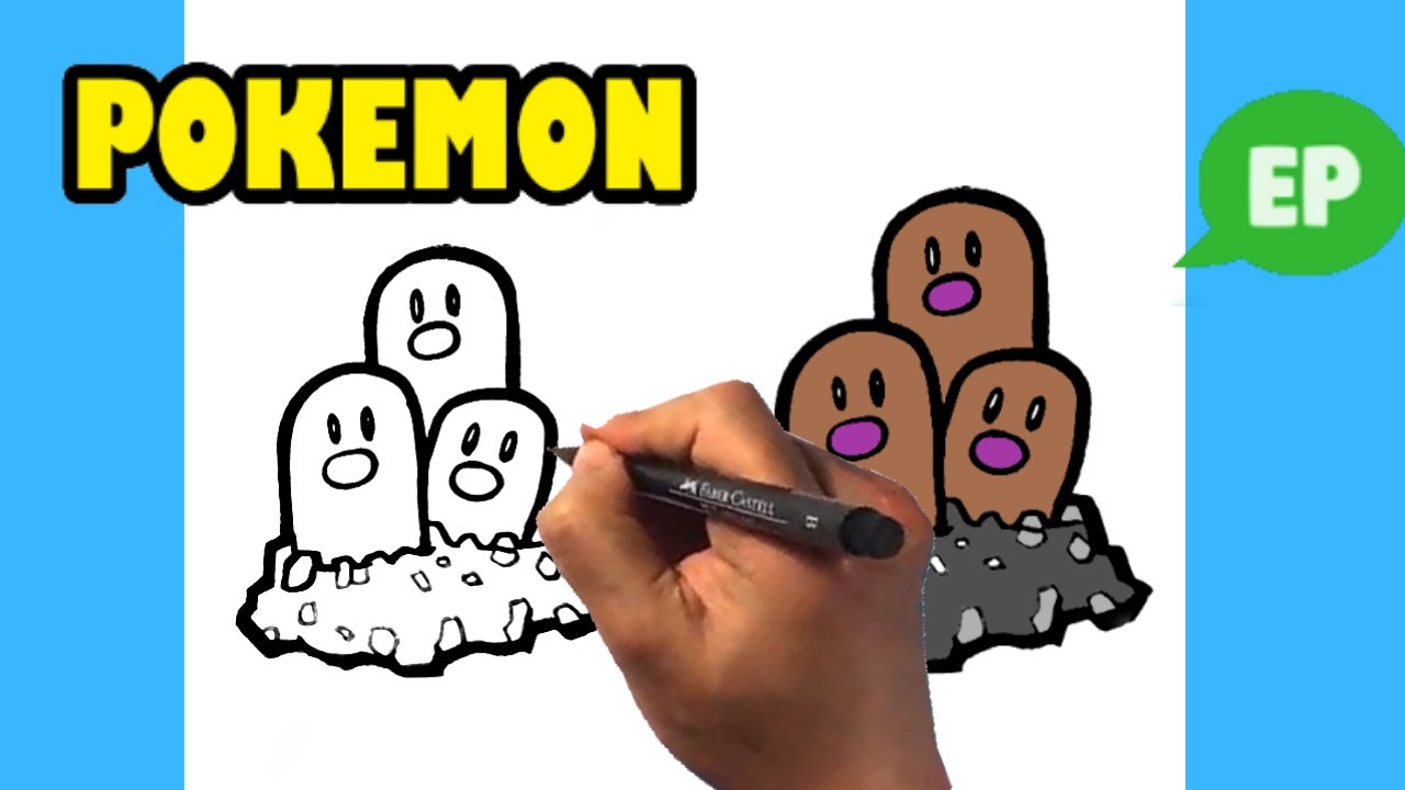 How to Draw Pokemon - Dugtrio - Easy Pictures to Draw - YouTube