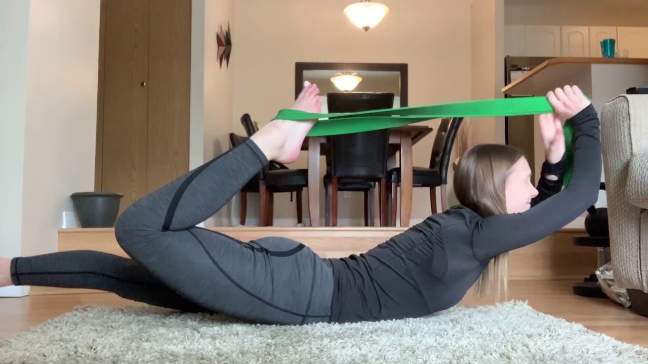 Prone Banded Quad Stretch w/back extension - YouTube