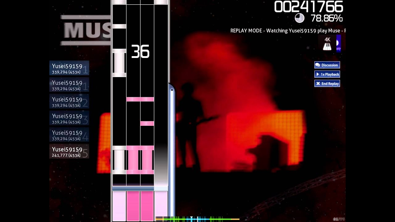 [Osu! Mania] Muse - Panic Station (4k / Nightcore) - YouTube