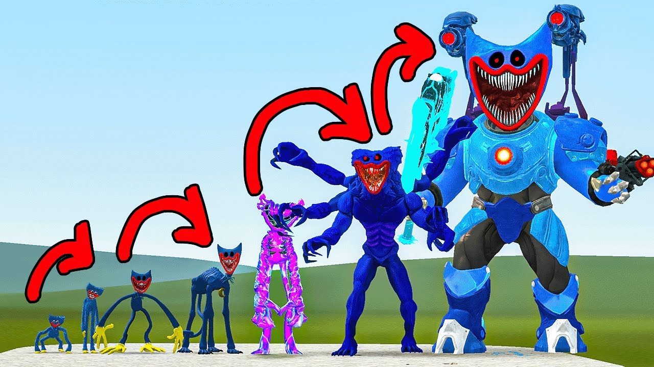 NEW EVOLUTION OF HUGGY WUGGY POPPY PLAYTIME CHAPTER 1-3 IN GARRY’S MOD ...