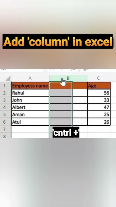 Add Column In Excel Excel Exceltutorial Exceltipshindi Shorts Column Exceltips Msexcel