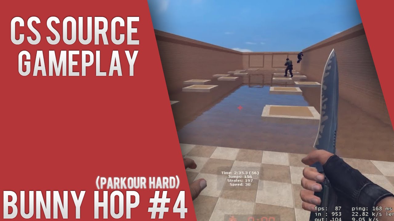 CS Source: Gameplay Bunny HOP #4 (Parkour Hard) - YouTube