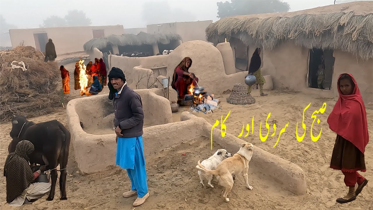 Early Morning Life with Extreme Cold in Village | Winter Season life in ...