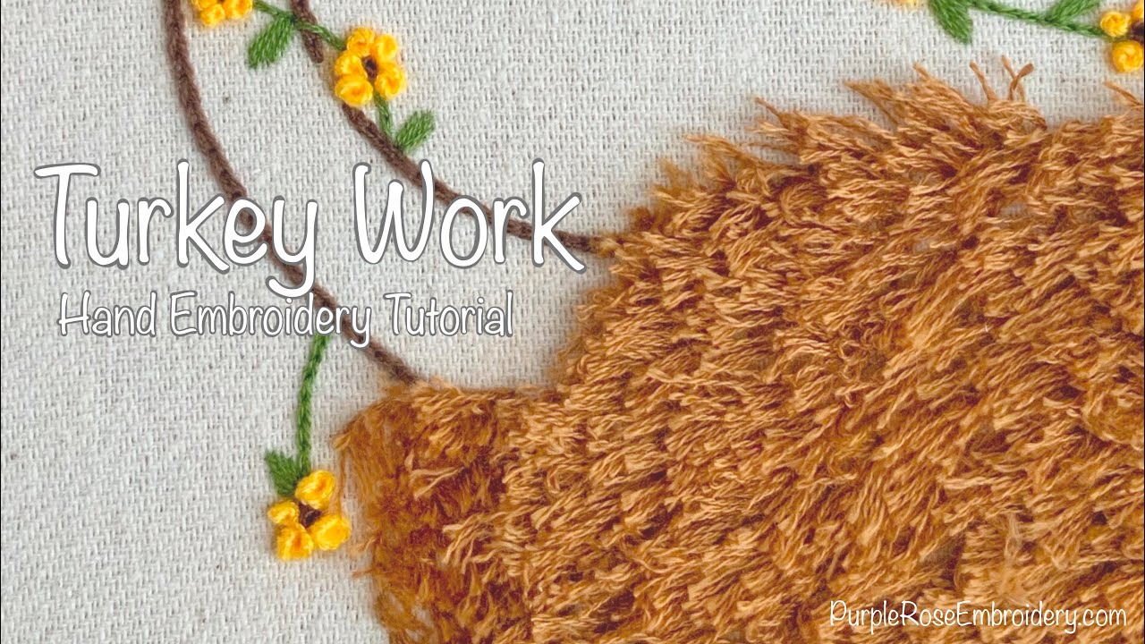 Turkey work - Hand Embroidery Tutorial - YouTube
