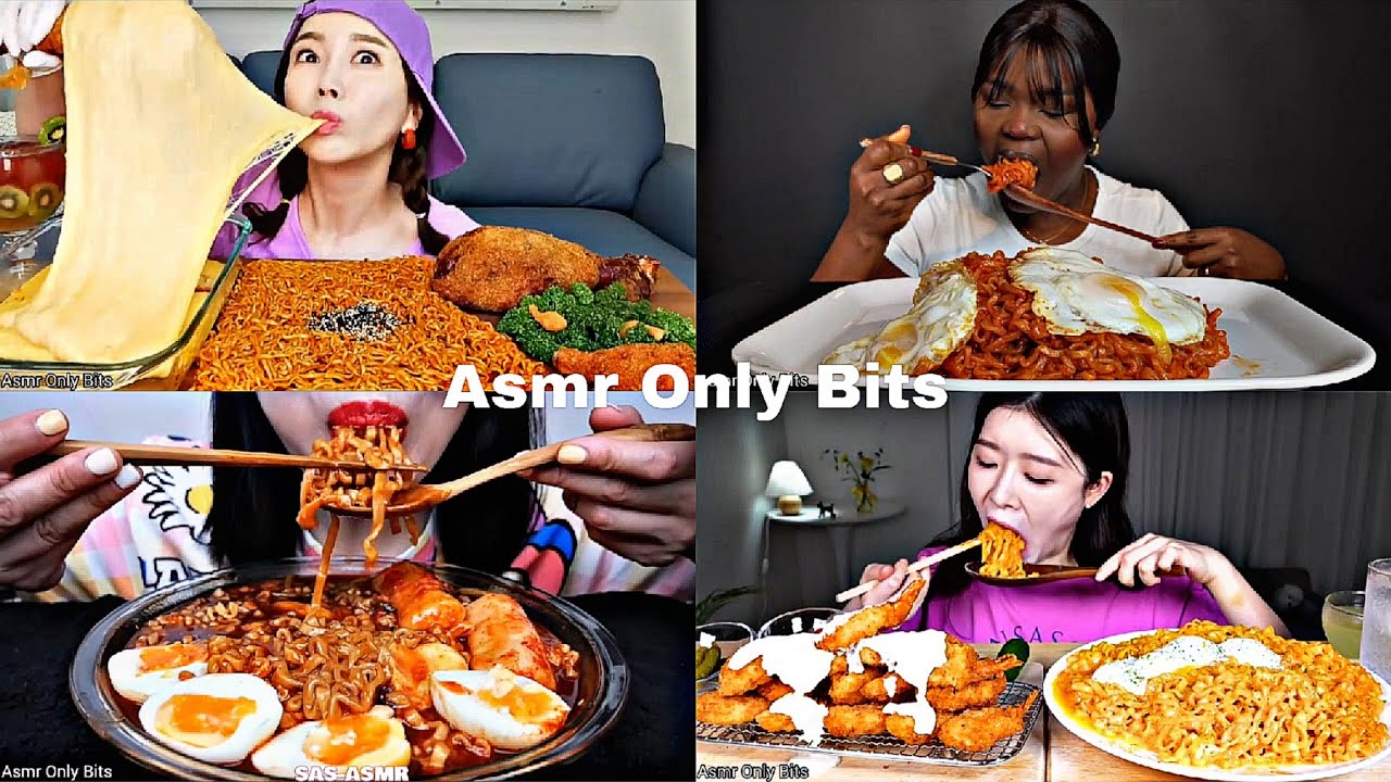 ASMR NOODLES Compilation//Compilation///no talking///Bites only////asmr ...
