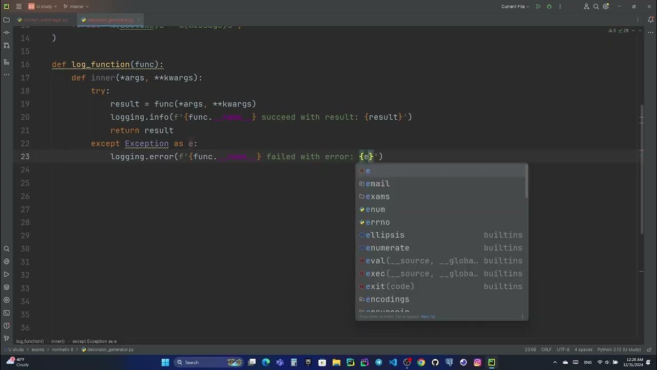 Python Decorators and Generators: Logging Function Calls & Counting with Yield - YouTube
