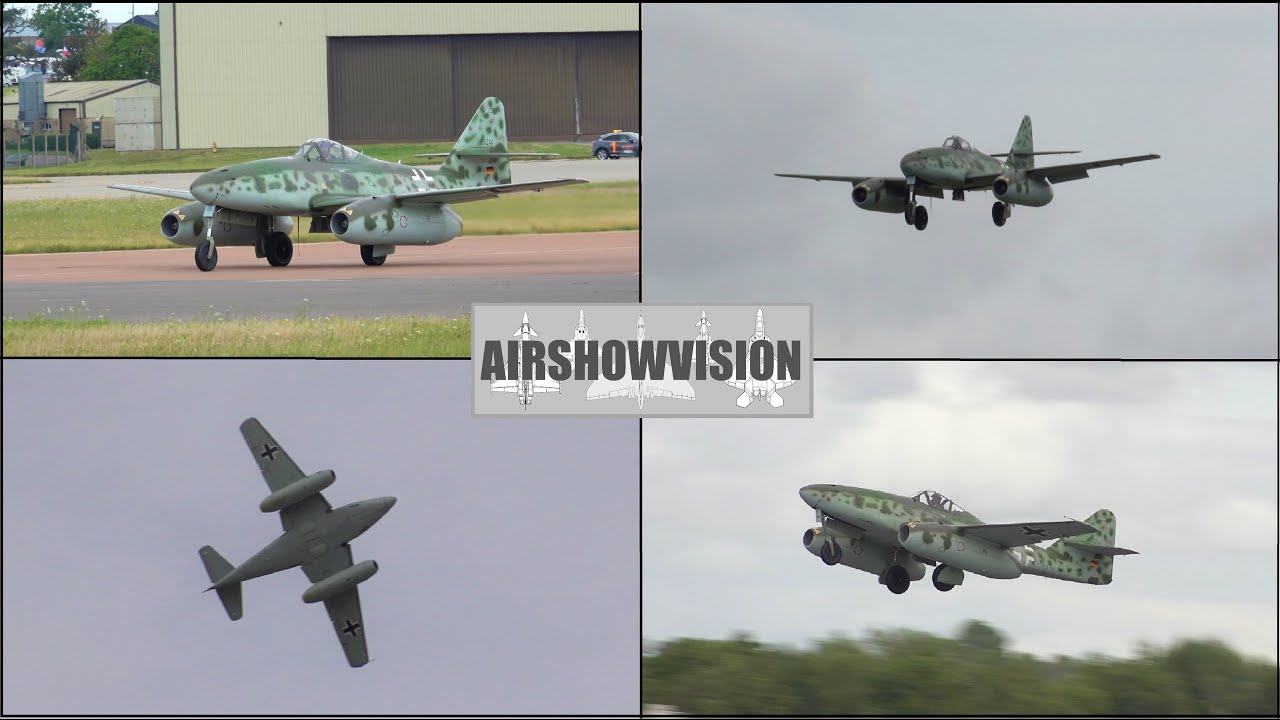 MESSERSCHMITT Me262 PERFORMS IT'S FIRST EVER DISPLAY IN THE UK 4K (airshowvision) - YouTube