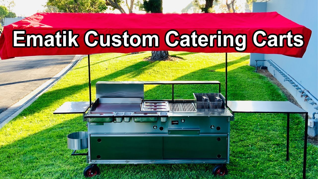 EMATIK CUSTOM CATERING CART GRIDDLE GRILL BBQ STAINLESS STEEL FOOD ...