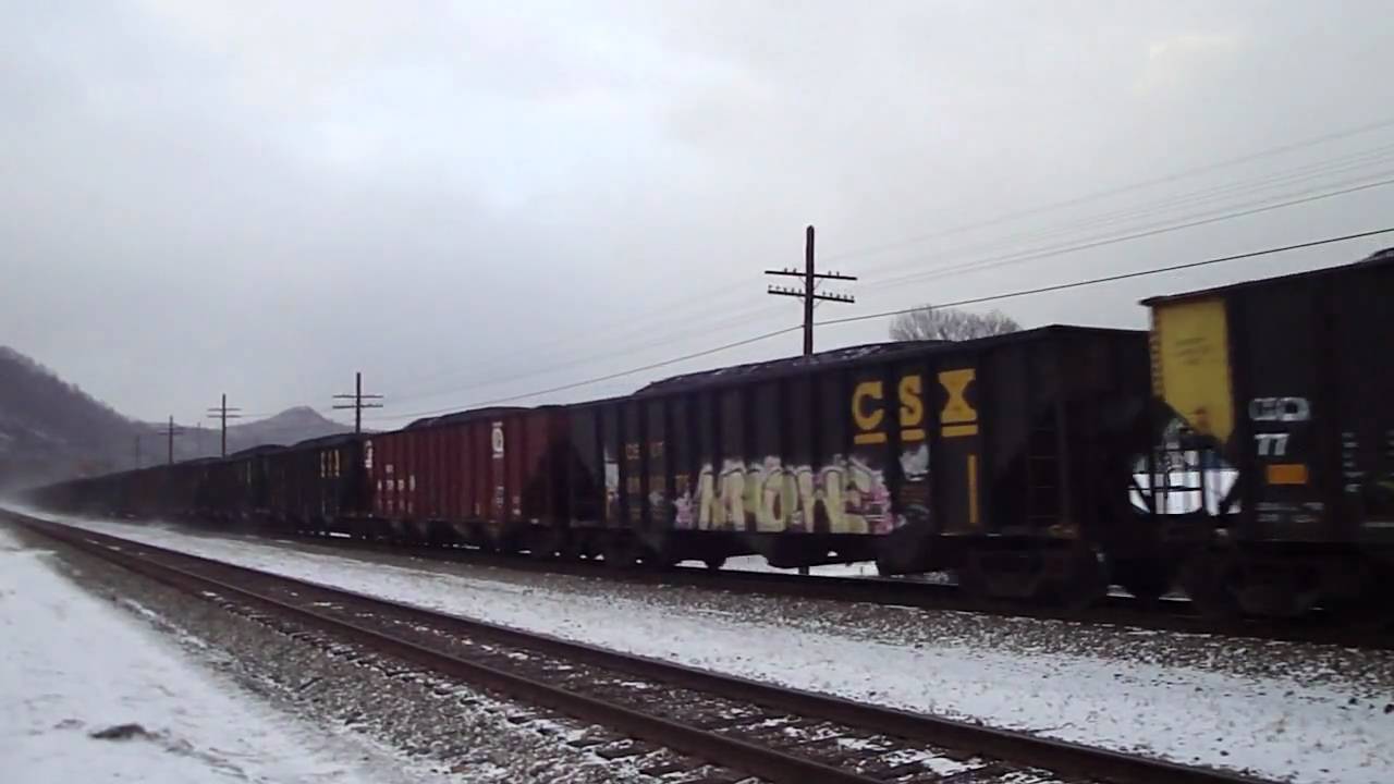 Feel the EMD Power! - CSX 4518-8524-343 East - Marmet - 1/2/10 - YouTube