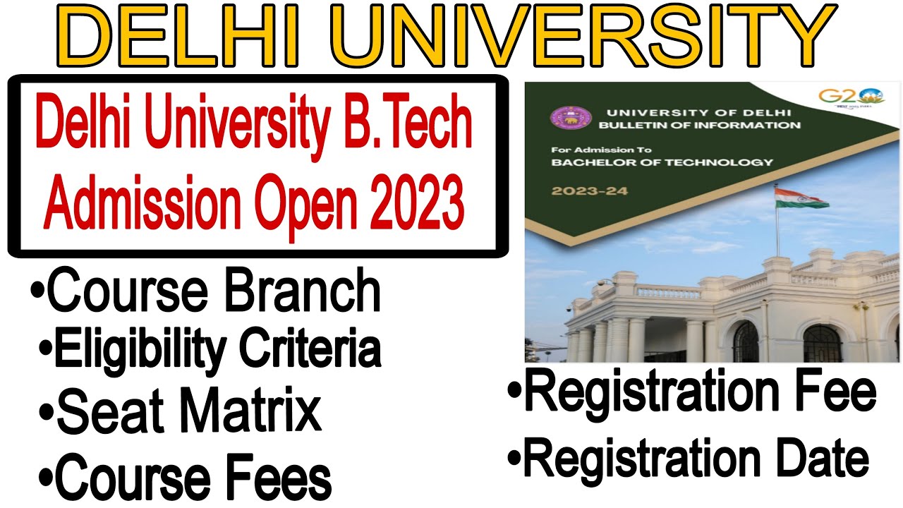 Delhi University B.Tech Admission Detail Video 2023 #anas_du - YouTube