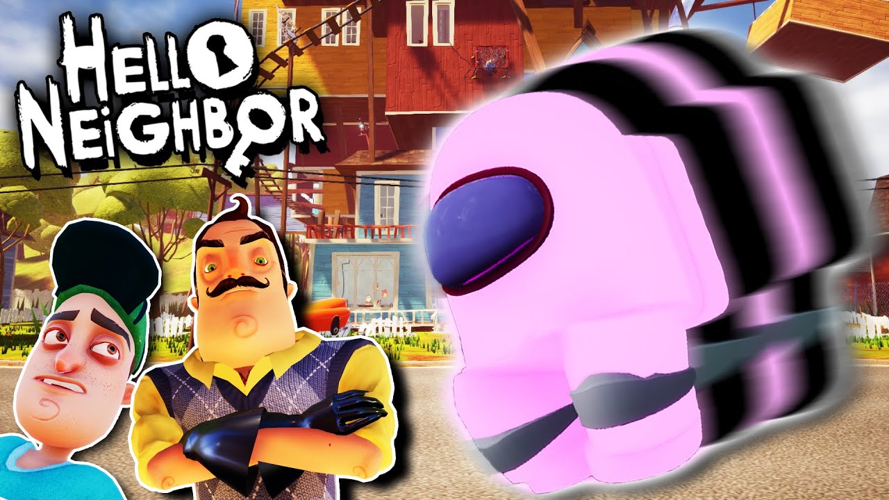 HELLO PULSING PINK AMONG US | Hello Neighbor Mod - YouTube