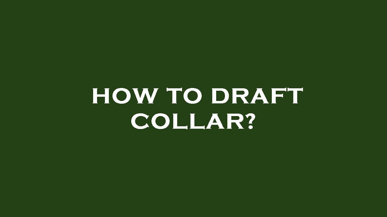 How to draft collar? - YouTube