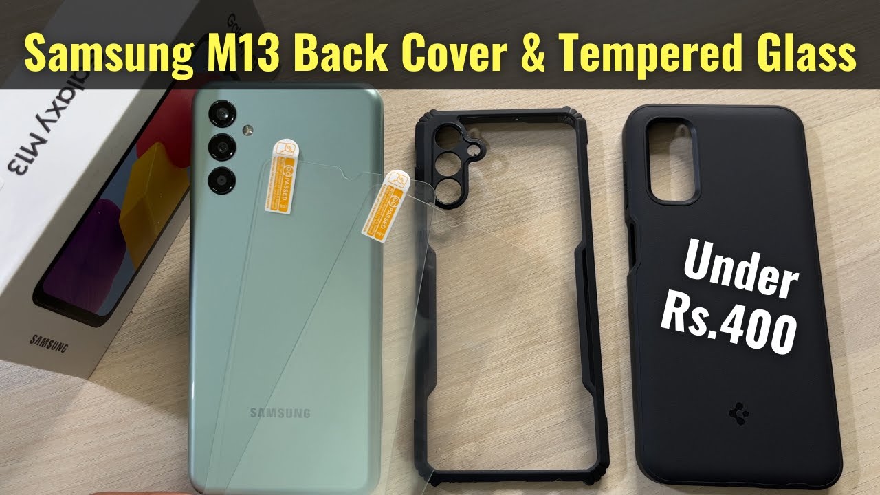 Samsung Galaxy M13 Back Cover & Tempered Glass Screen Protector on ...