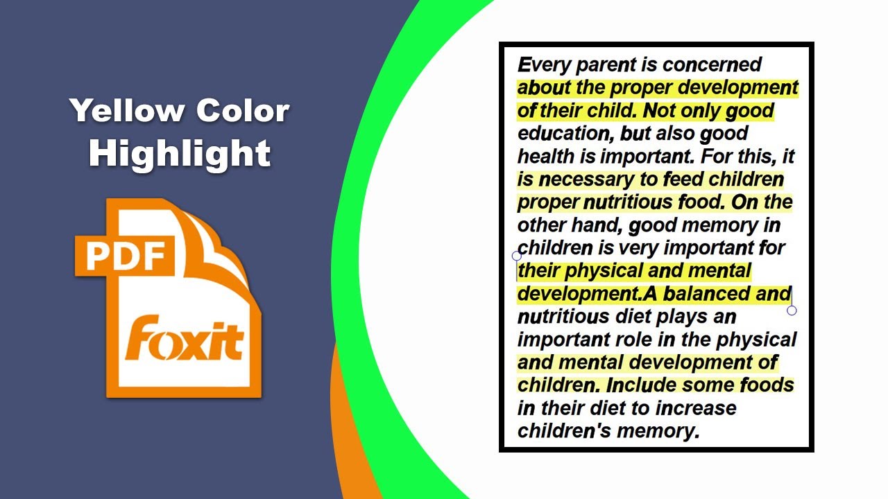 How to Highlight Text in Yellow in a PDF File in Foxit PDF Editor - YouTube
