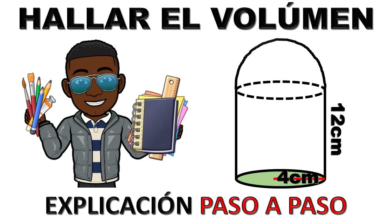 Como hallar el volumen de un cilindro con una semiesfera - YouTube