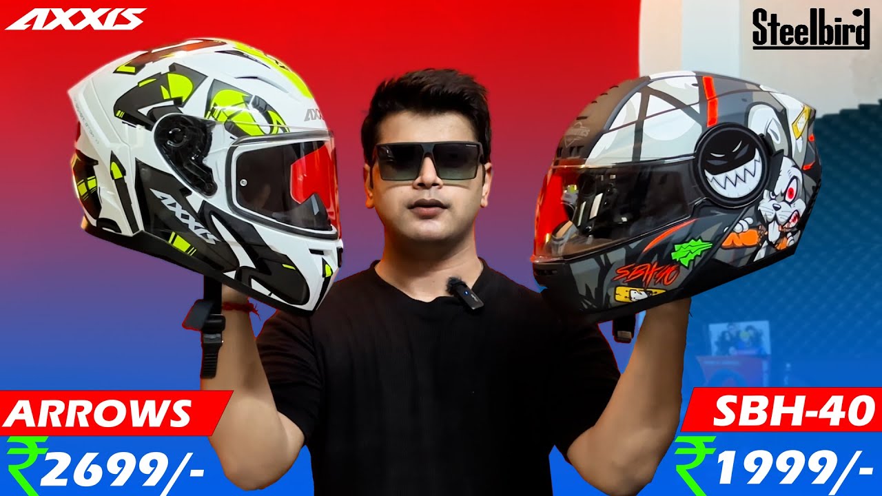 Steelbird Aeronautics SBH 40 Helmet vs Axxis Arrows Segment Helmet😍 ...