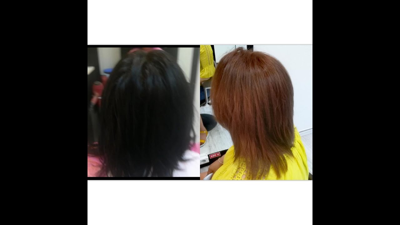 Decolorare brunet\\Transformare din brunet in castaniu - YouTube