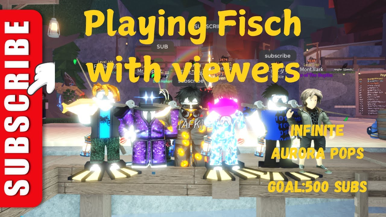 Grinding max lvl in Fisch w/viewers┃popping auroras, server luck, and ...
