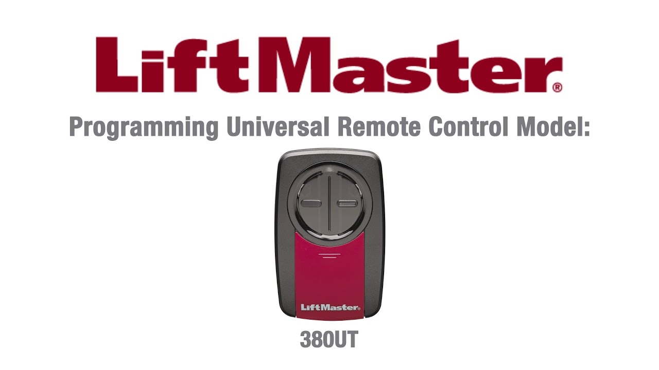 How to Program the LiftMaster 380UT Universal Remote Control - YouTube