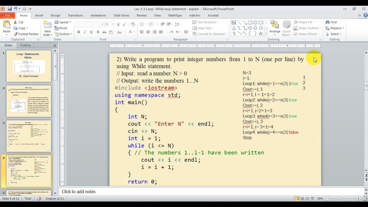 Lec 10 C++ 25 4 2021 Loop while statement - YouTube