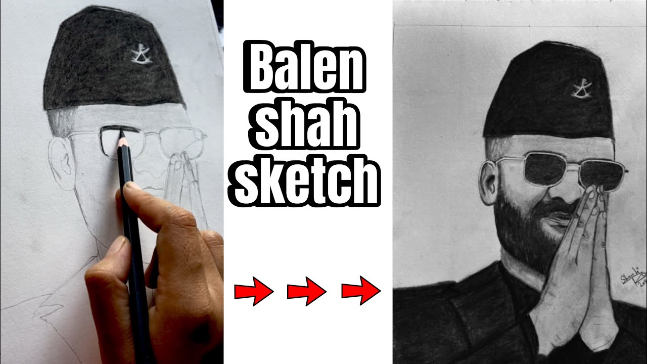 Balen shah sketch ️ || Real hero of Nepal 🇳🇵 || Sketch full video ...