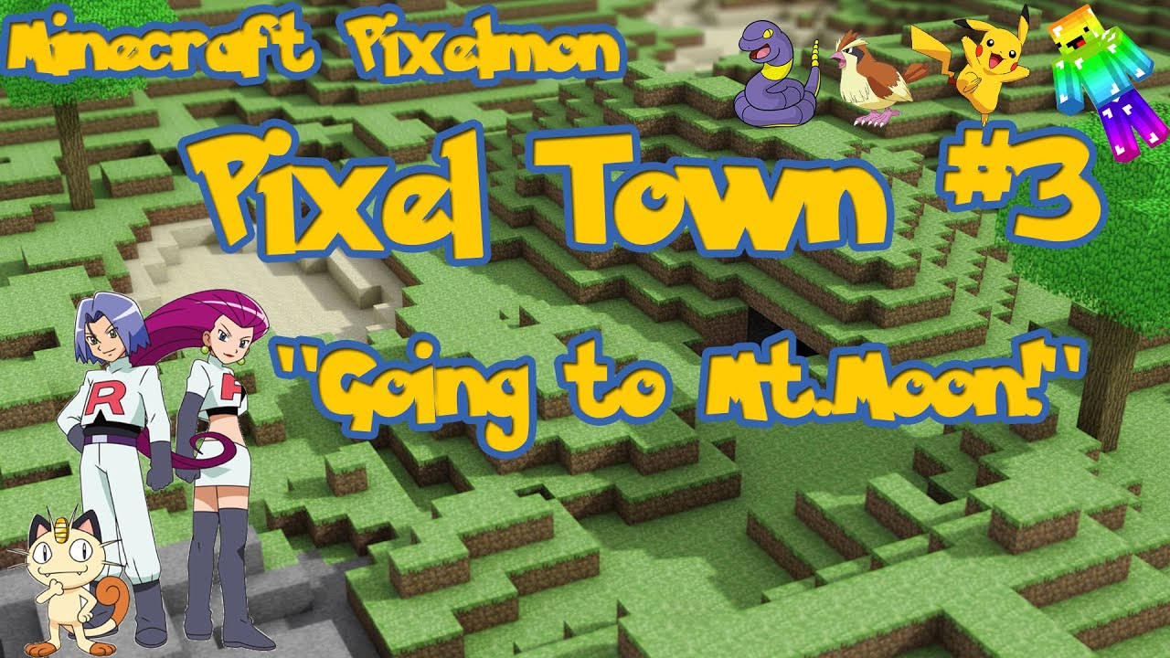 Minecraft Pixel Town #3 "Mt.Moon!" (Pixelmon Multiplayer) - YouTube