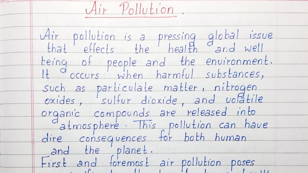 Write an essay on Air Pollution | Essay - YouTube