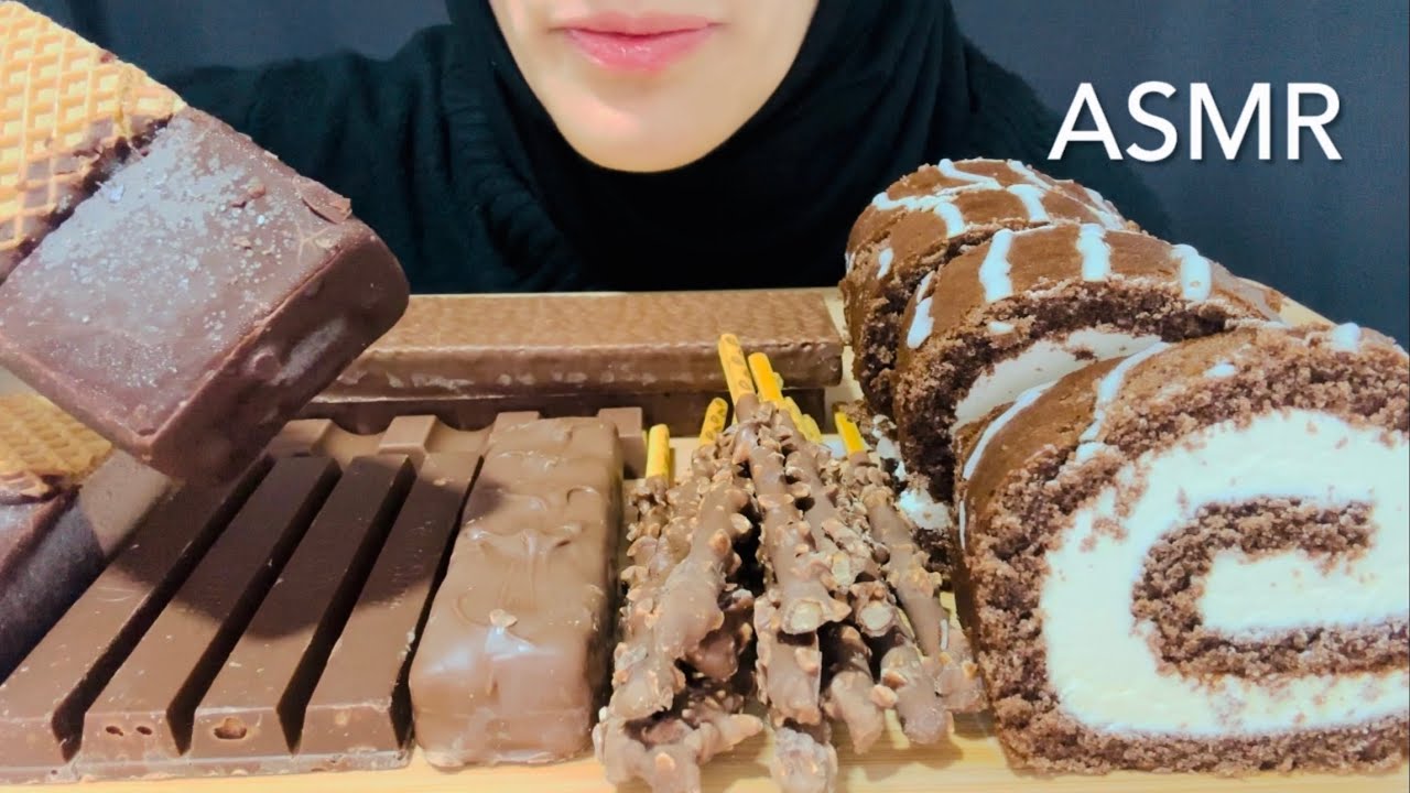 Choc Ice Cream wafer | Choc Swiss roll | Snickers | Kitkat | ASMR 🍫😋 ...