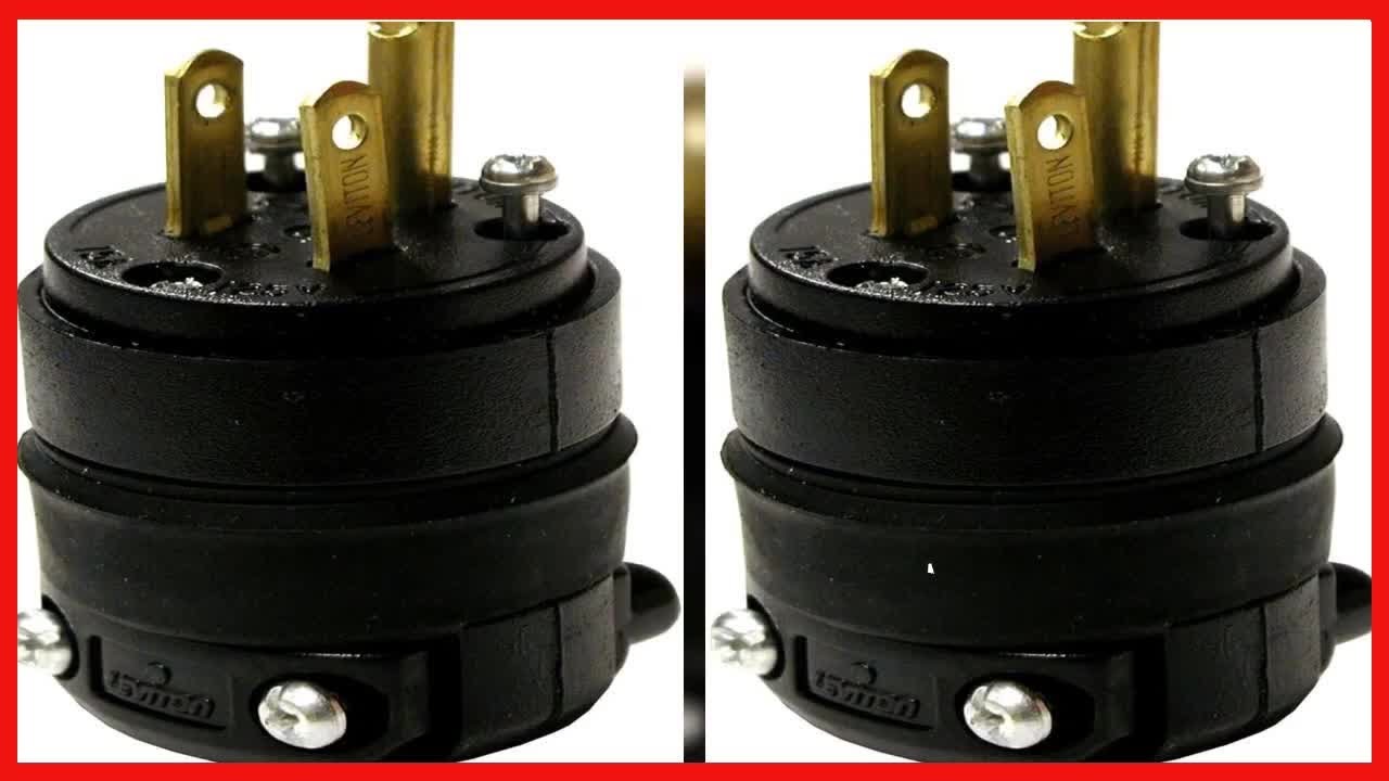 Leviton 515PR 15 Amp 125 Volt, Straight Blade Rubber Plug, NEMA 5-15P ...