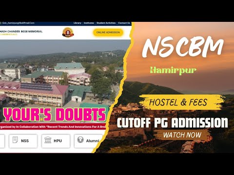 All about NSCBM Govt College Hamirpur || Cut for PG courses off ...