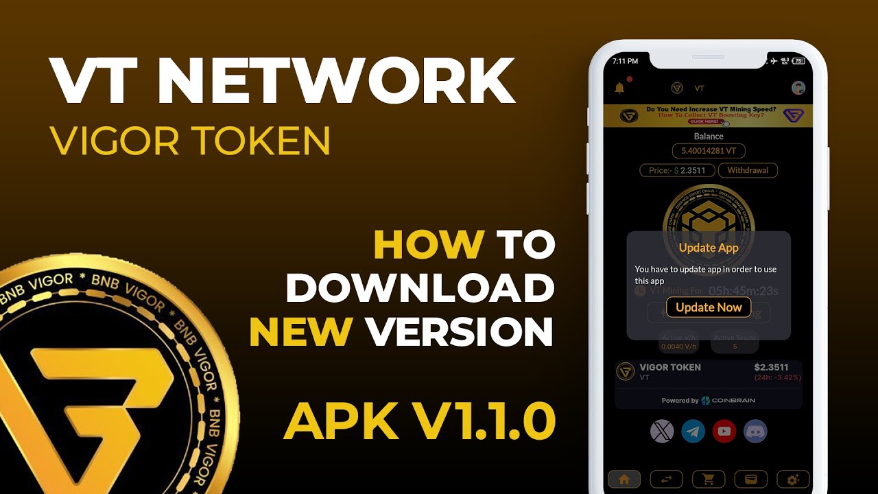 VT Network: How to Download New Version Apk V1.1.0 #VigorToken # ...