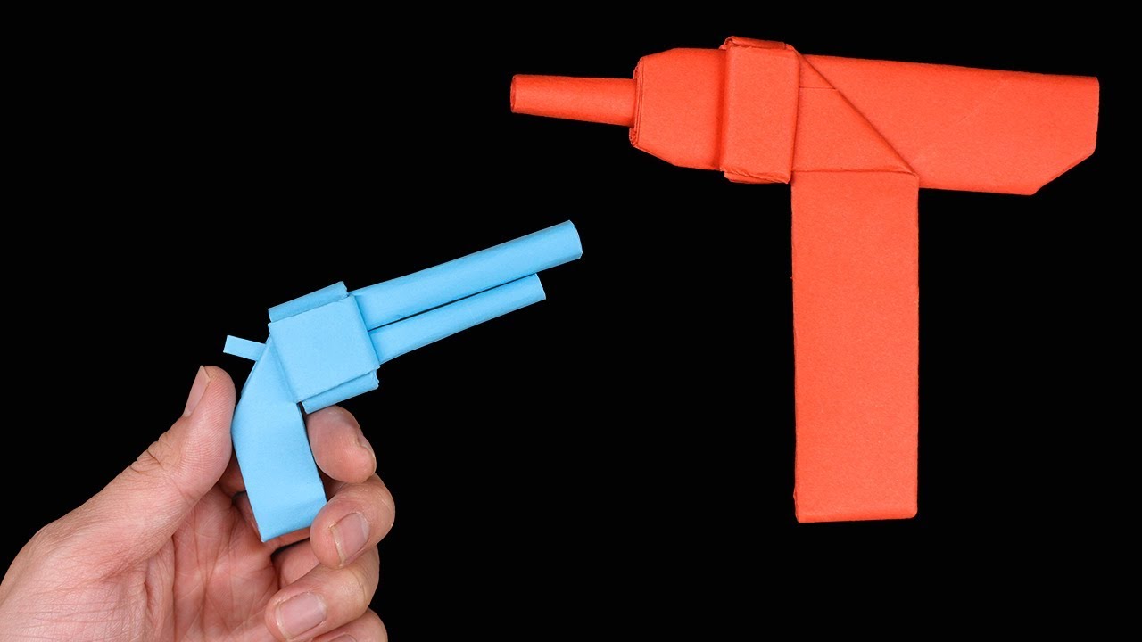 02 Easy Origami PaperGun - How to make - YouTube