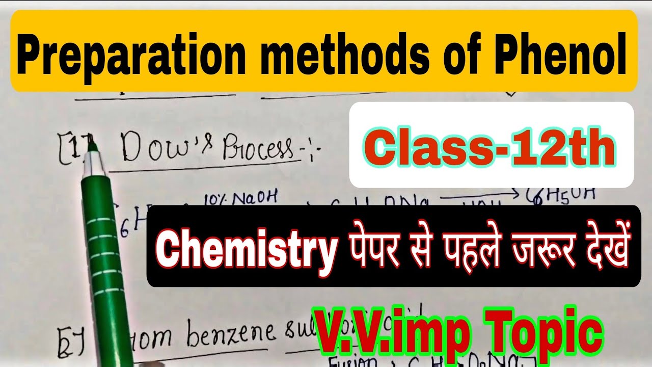 Phenol|Preparation method of phenol| CLASS-12TH Chemistry Board exam ...