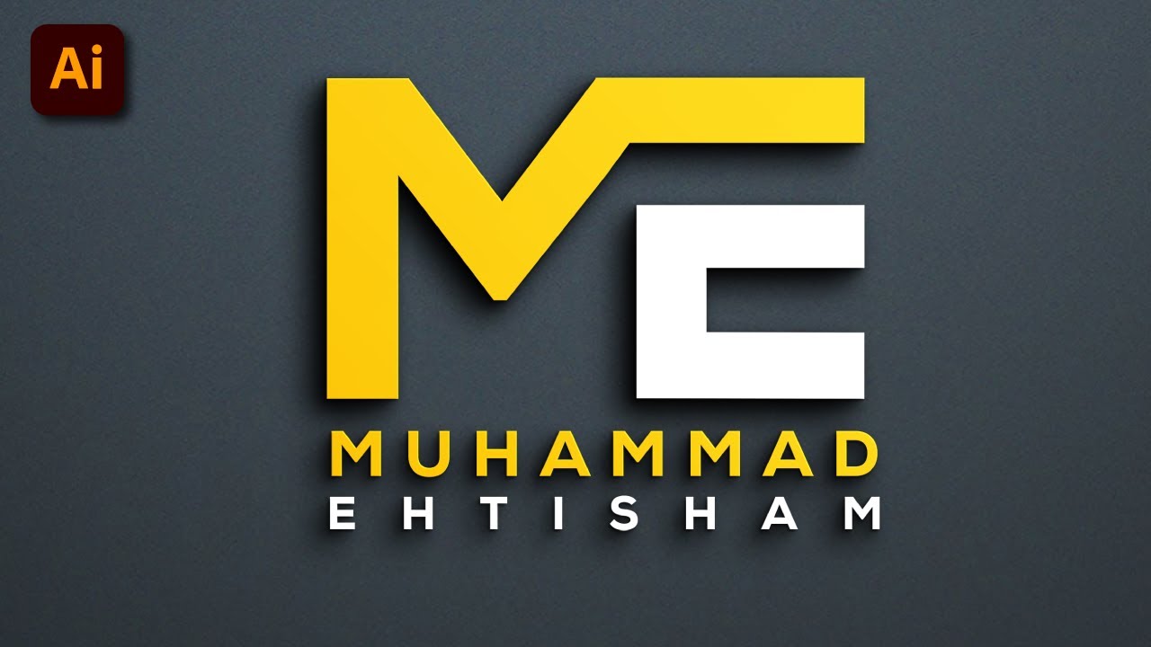 ME letter logo design in adobe illustrator - YouTube