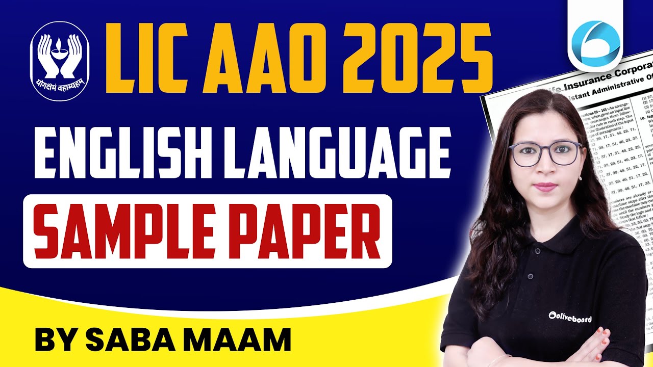 LIC AAO 2025 English Sample Paper 2025 | Must Solve Questions by Saba ...