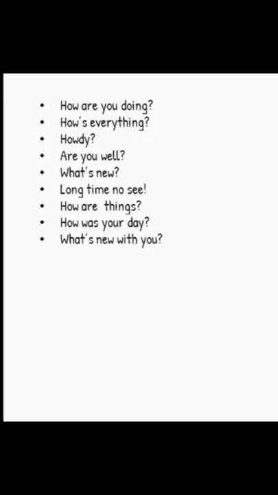 Different ways to ask 'How are you?' |Learn English in its simplest way ...