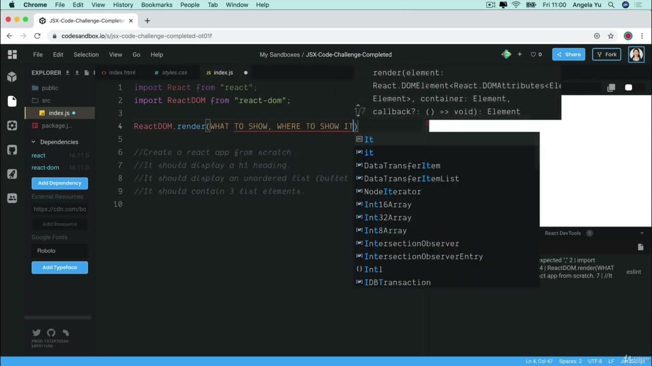 JSX code practice | Learn React.js - YouTube