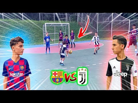 UEFA CHAMPIONS LEAGUE BARCELONA vs JUVENTUS JOGO 5 vs 5 DESAFIOS DE FUTEBOL 2020 ‹ Rikinho ›