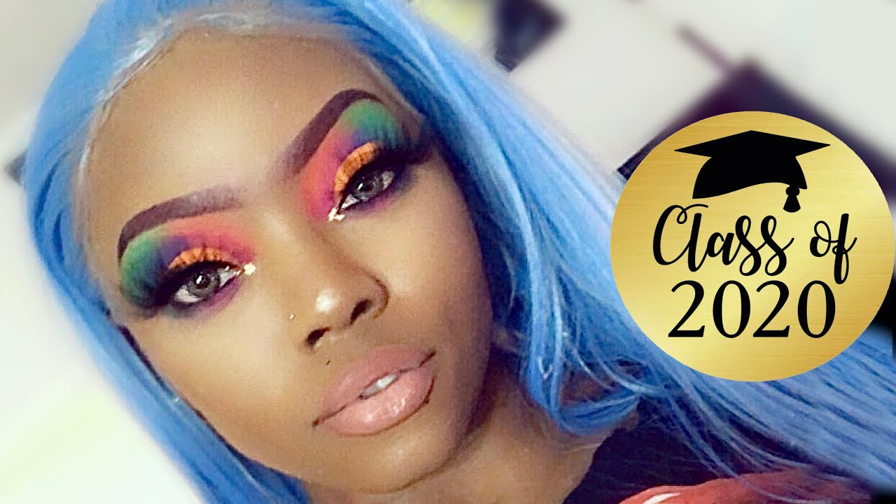 Graduation Makeup Tutorial | GRWM | Class of 2020 | Glitter Cut Crease ...