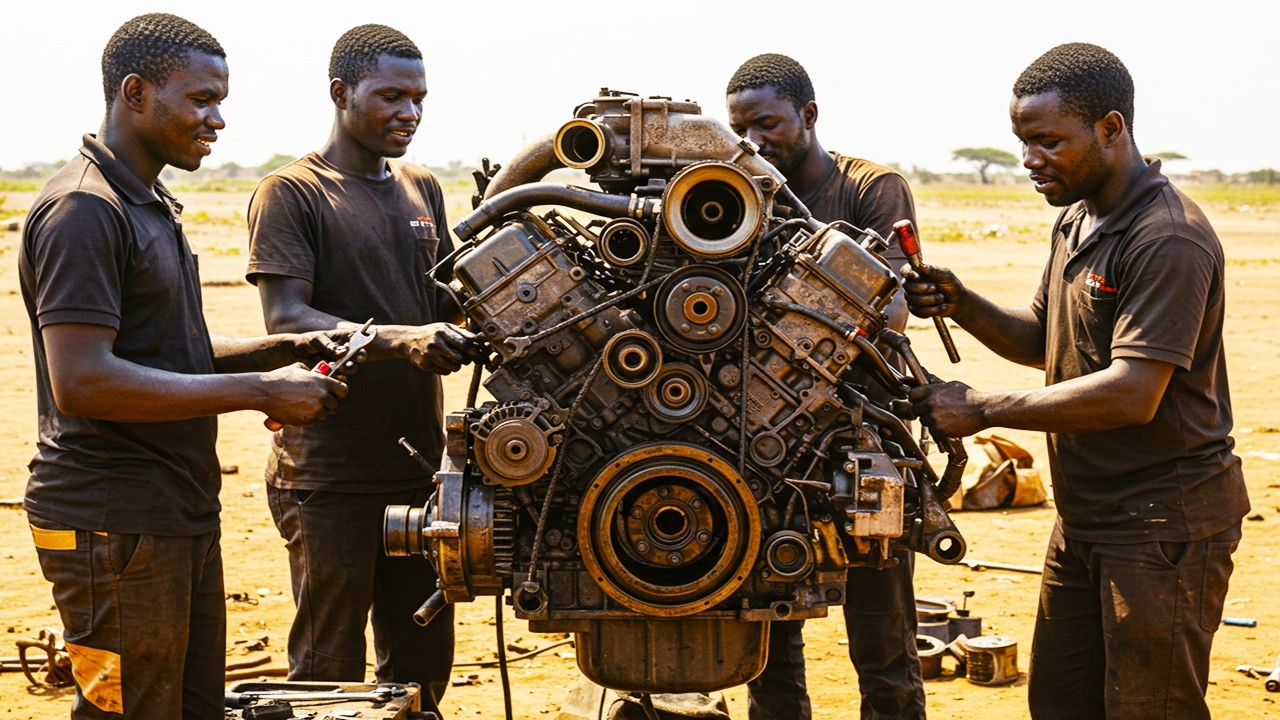 How African Mechanics Keep Scrap Cars Running - YouTube