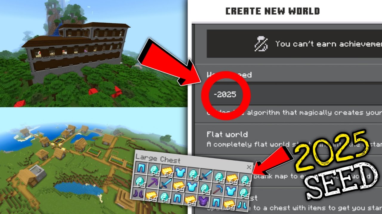 Minecraft 3 Huge Village And Dungeon Seed | Minecraf 2025 New Seed ...