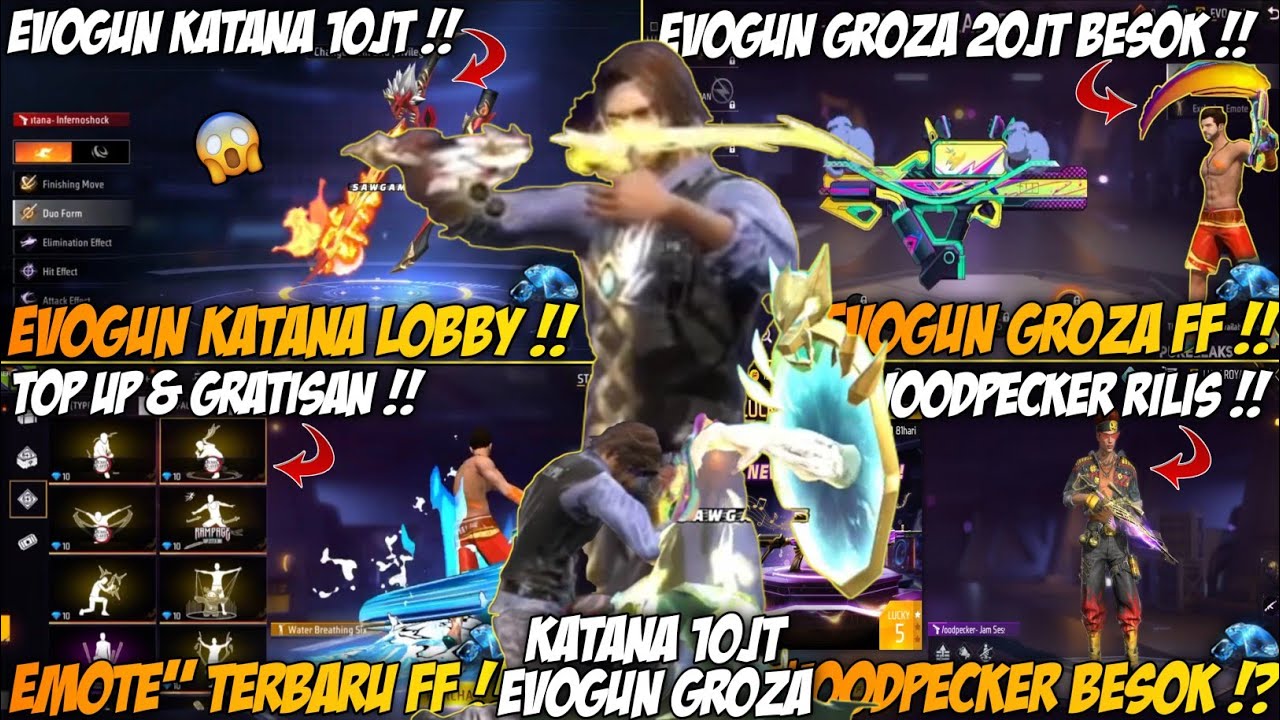 EVO KATANA LOBBY 20JT | BOCORAN EVOGUN GROZA, EMOTE GRATISAN, KIMETSU ...